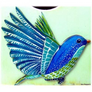 Flying Bluebird MDF Wood Bird Shape for altered art and crafts